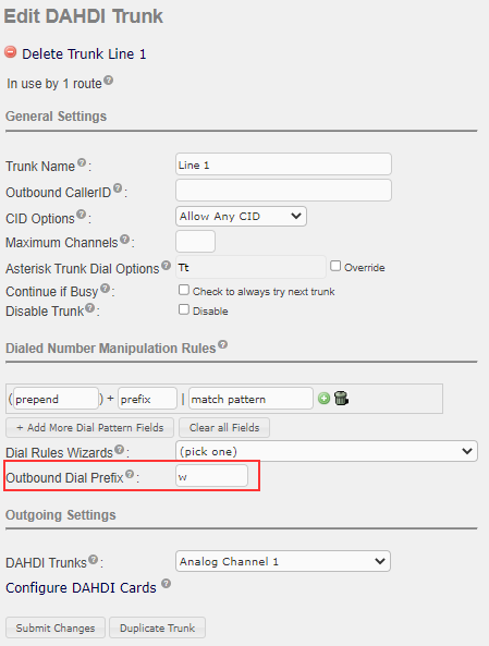 Add a Pause Before Dialing on Analog Trunks – Documentation E-MetroTel