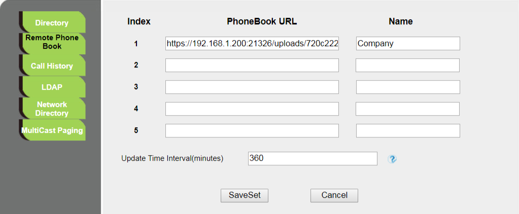 Infinity 5000 Series (SIP) – Phone Book Directory – Documentation E ...